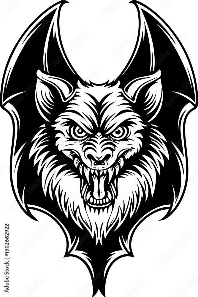 SVG vector features winged demons and fallen angels. Black and White ...