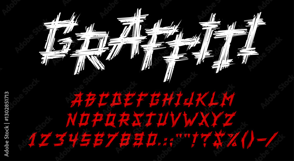 Dirt graffiti font, street cyberpunk type, rock music typeface, grunge ...