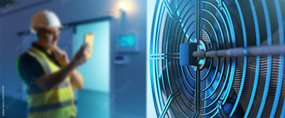 Industrial refrigeration equipment. Air conditioning unit for freezer ...
