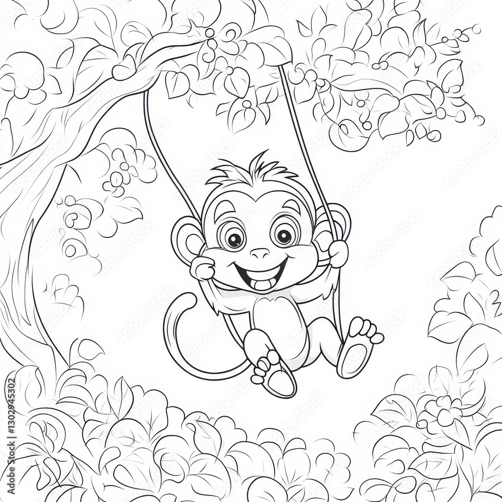 a simple and cute coloring page using large bold black lines of a super ...