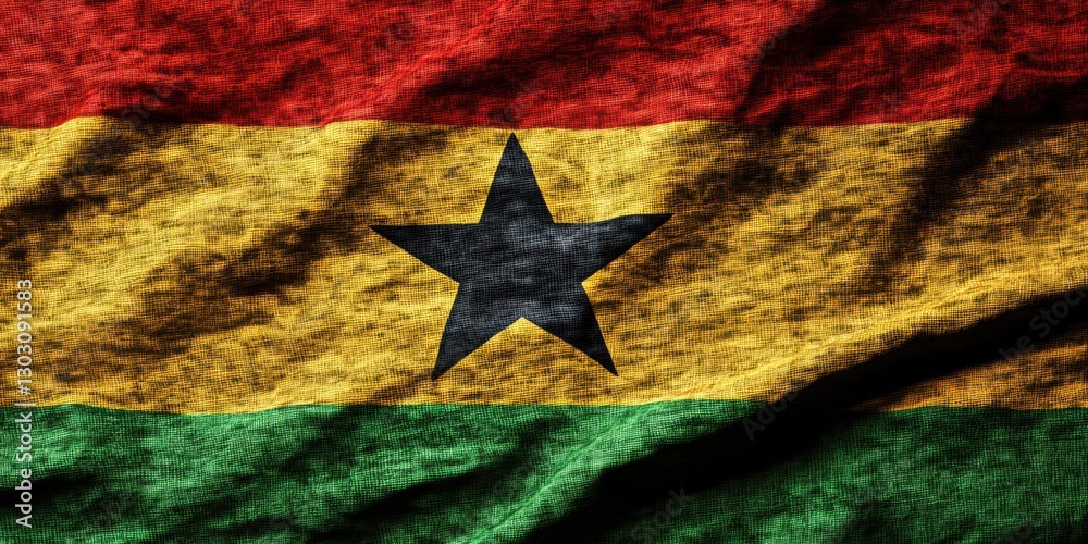 Ghana Flag: A Detailed Close-Up of the Ghanaian National Emblem with ...