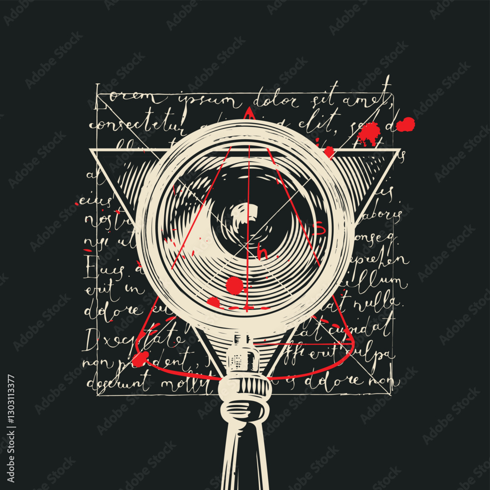 Stock-Vektorgrafik „vector banner on occult and masonic theme with ...
