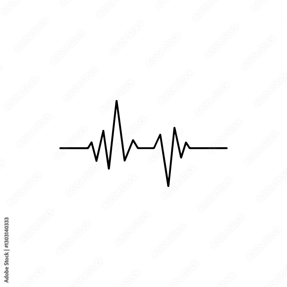 Heart Pulse Waveform Icon – Symbol Representing Heart Rate and Pulse ...