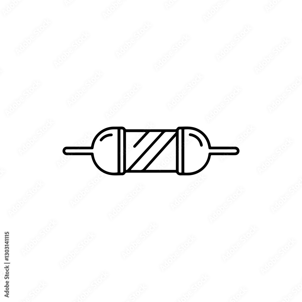 Resistor with Color Bands Icon – Representation of Electrical ...