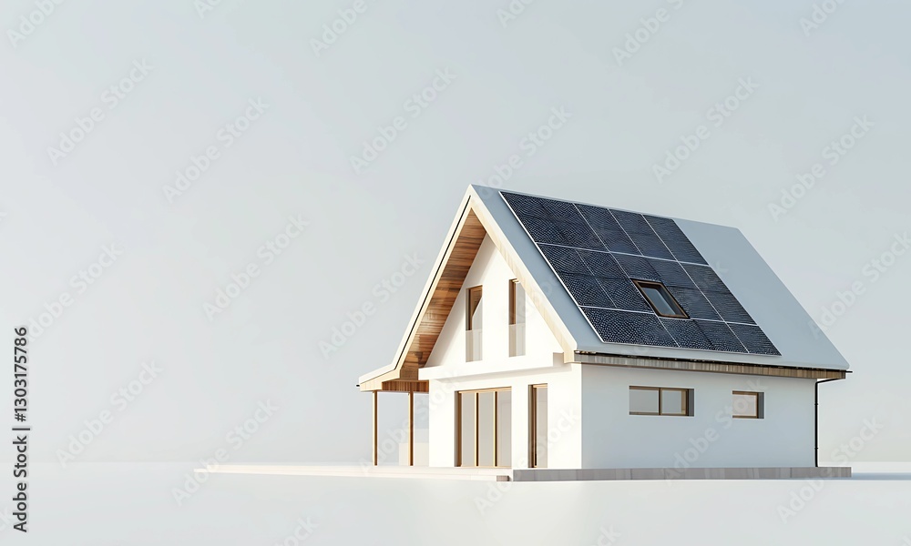 Stock-Foto „Sustainable Living: A contemporary house harnesses solar ...