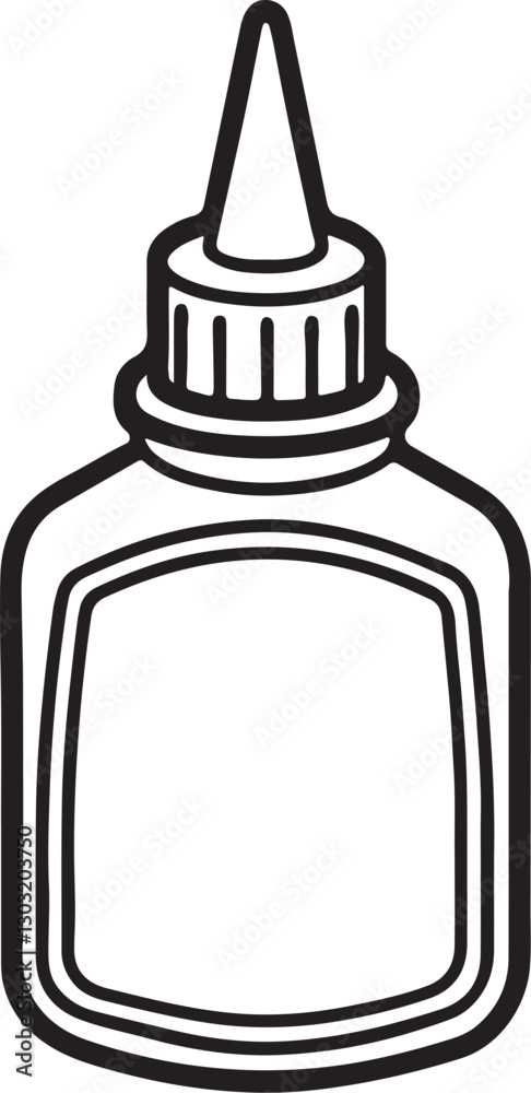 glue line art, black outline, vector and illustration, coloring book ...