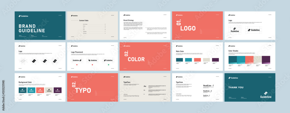 Complete Brand Identity Guidelines Template, Professional Logo ...