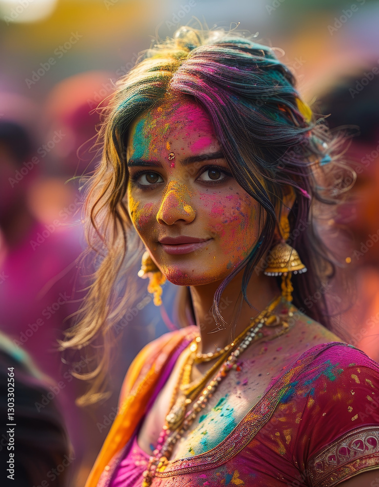 Holi Festival of Colours Animal Concept, Holi festival beautiful woman ...