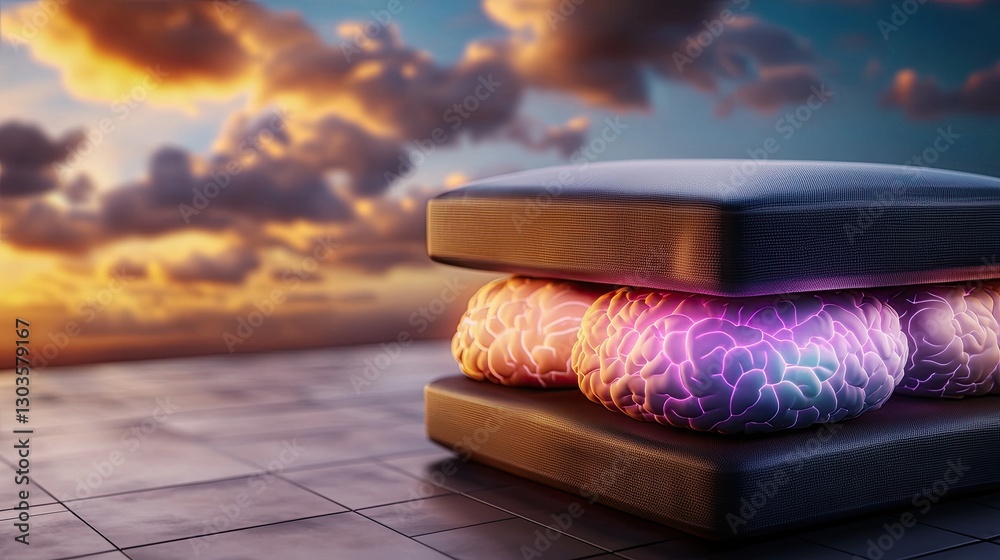 The Science of Sleep and Its Health Benefits represented by a ...