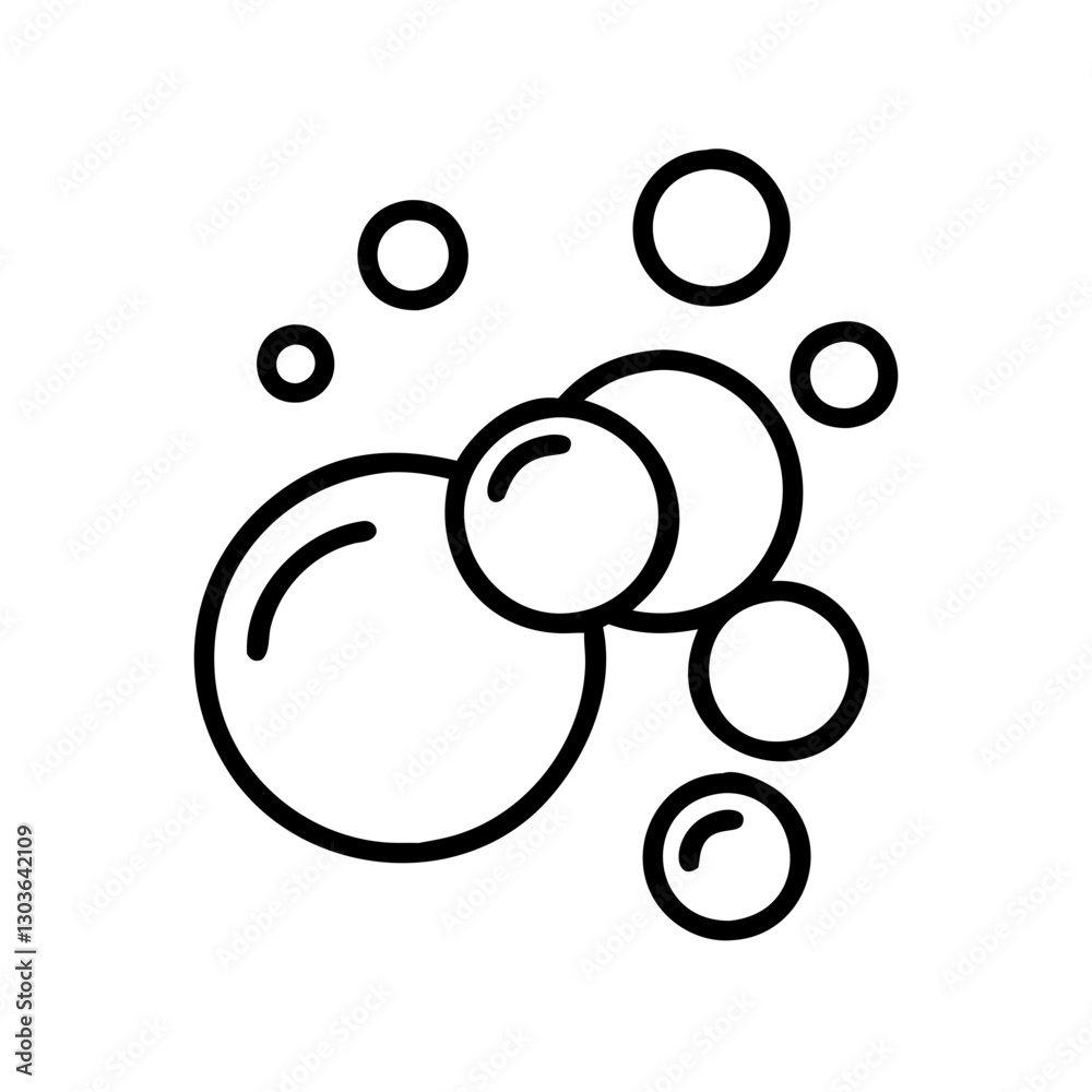 Soap Bubbles Icon on Transparent Background for Hygiene, Cleaning, and ...