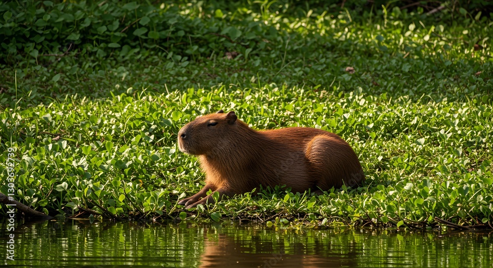 Riverbank Rodent The Capybara in its Natural Environment Stock Photo ...