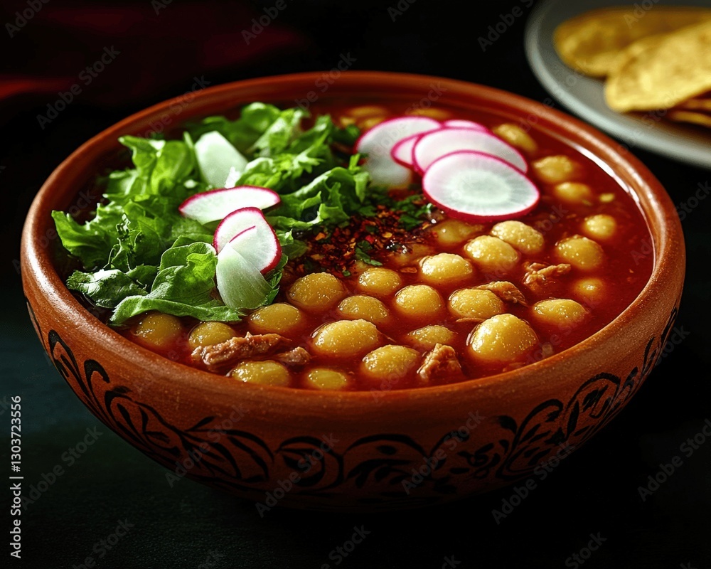 Authentic Mexican Pozole Rojo with Hominy and Toppings - Delicious ...