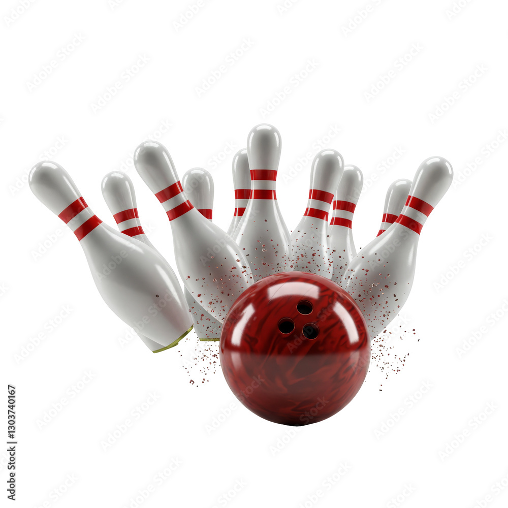 bowling ball and pins isolated on transparent background, PNG ...