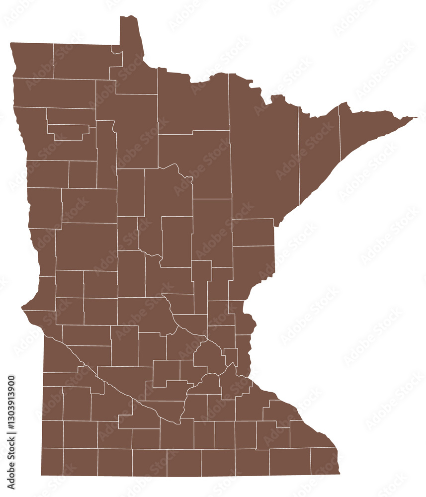 Minnesota administrative map. counties map of Minnesota, blank Map ...