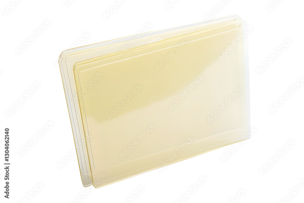 Minimalist light yellow of transparent plastic file folder designed for ...