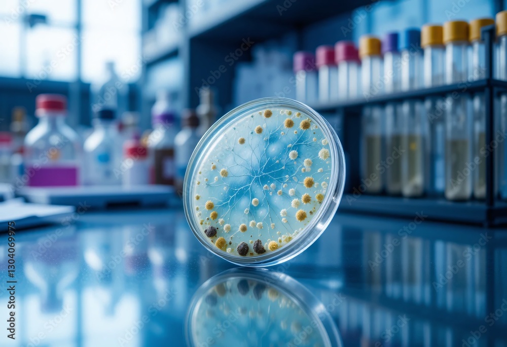 Fungal Culture. Mycelium Growth Displayed, Details On Petri Dish ...