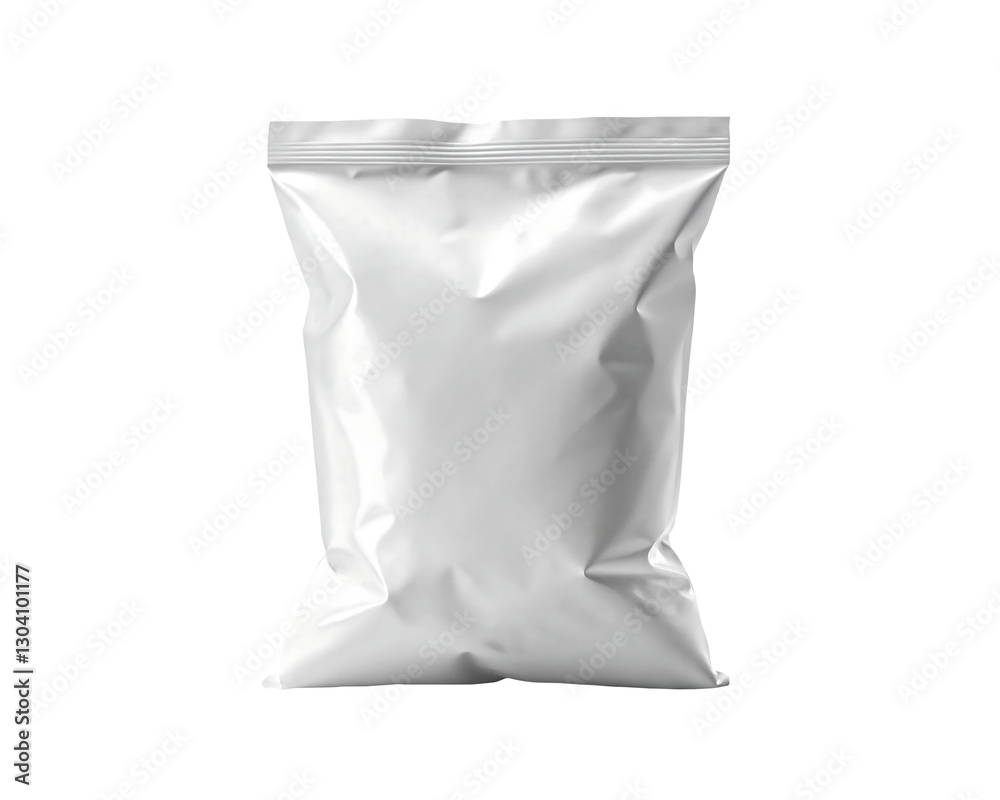 Blank chips bag mockup, food snack bag isolated on transparent ...