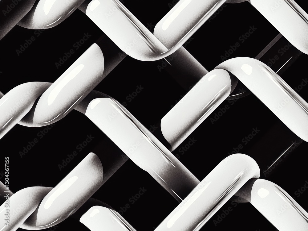 Seamless interlocked platinum chain-link grid creating a luxurious and ...