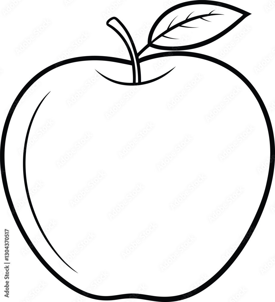 Apple printable outline coloring pages line art drawing Stock Vector ...