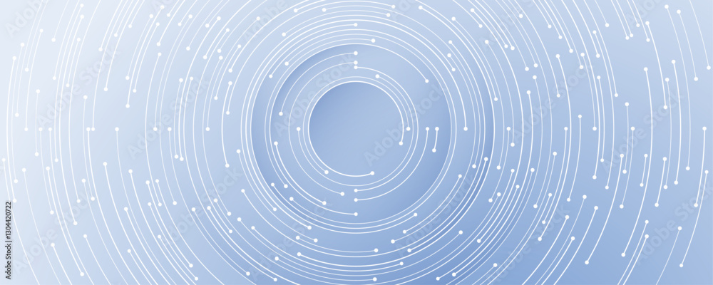 Futuristic technology background with white circle circuit wires on ...
