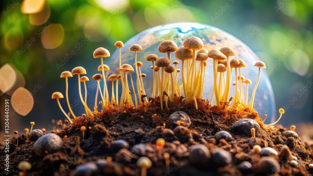 Fungal growth on a substrate with Ophiocordyceps sinensis mycelium ...