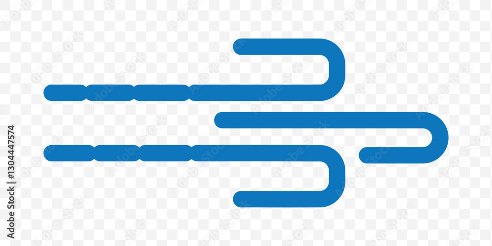 Wind icon set in blue design. Vector line art illustration isolated on ...