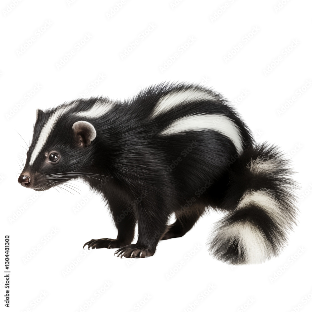 Detailed Full-Body Skunk Illustration – Realistic Animal Artwork Stock ...