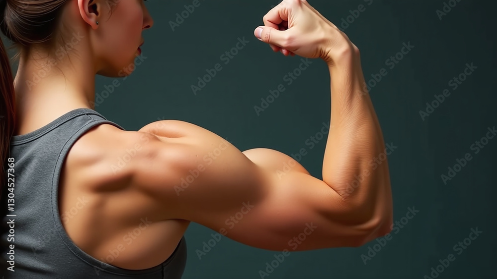 strong woman displays toned muscular arm prominent bicep Stock ...