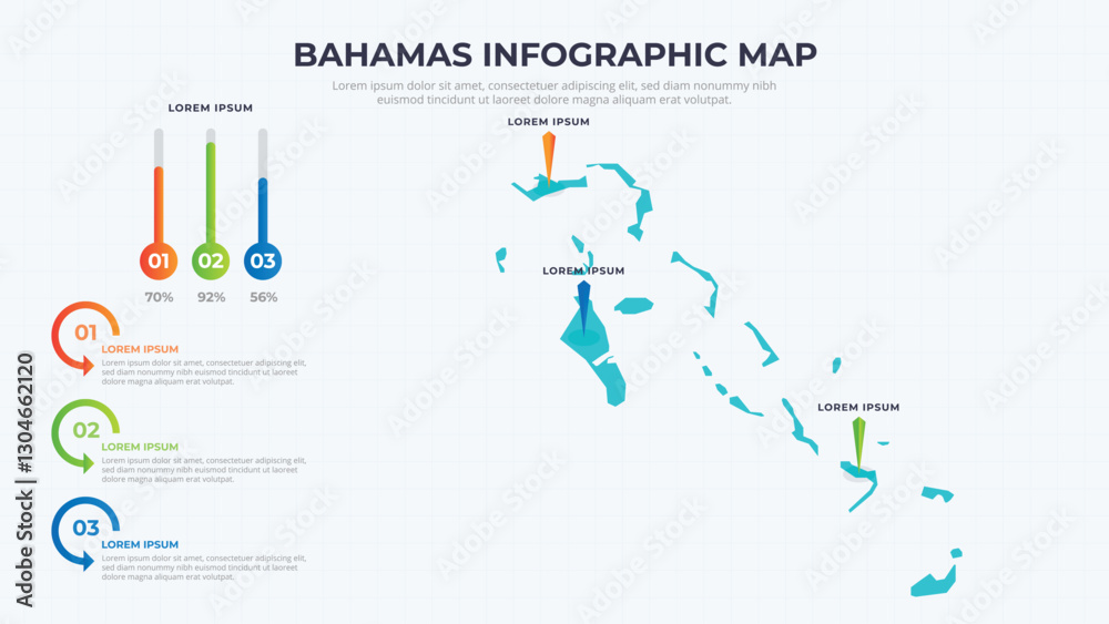 Infographic Map of Bahamas. Bahamas country map infographic colored ...