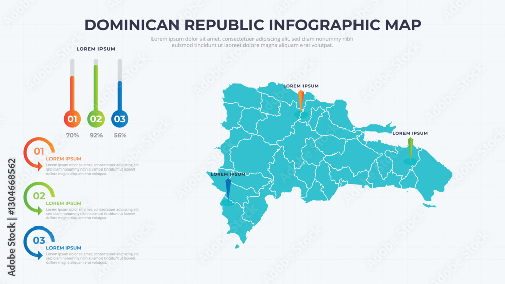 Infographic Map of Dominican Republic. Dominican Republic country map ...