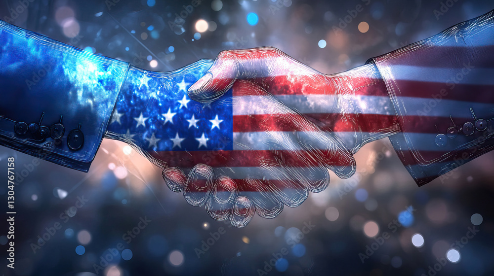 American Unity A Handshake as a Symbol of Cooperation and Partnership ...