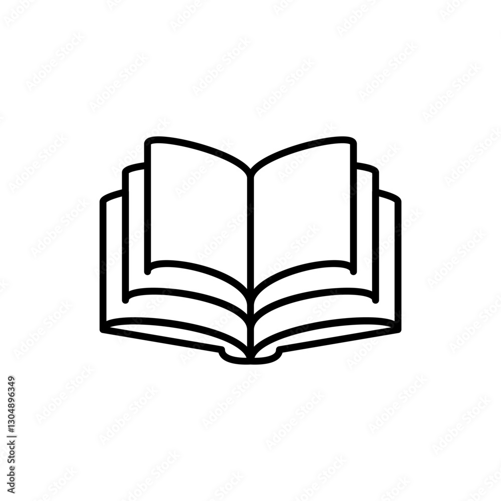 book icon, simple flat style, illustration, logo sign symbol pictogram ...