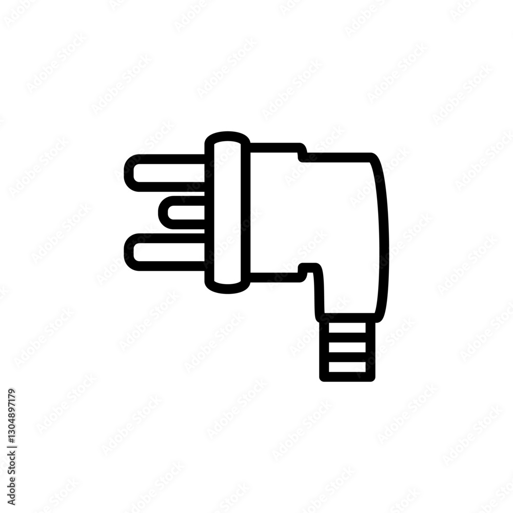 UK Electric Plug icon, simple flat style, illustration, logo sign ...