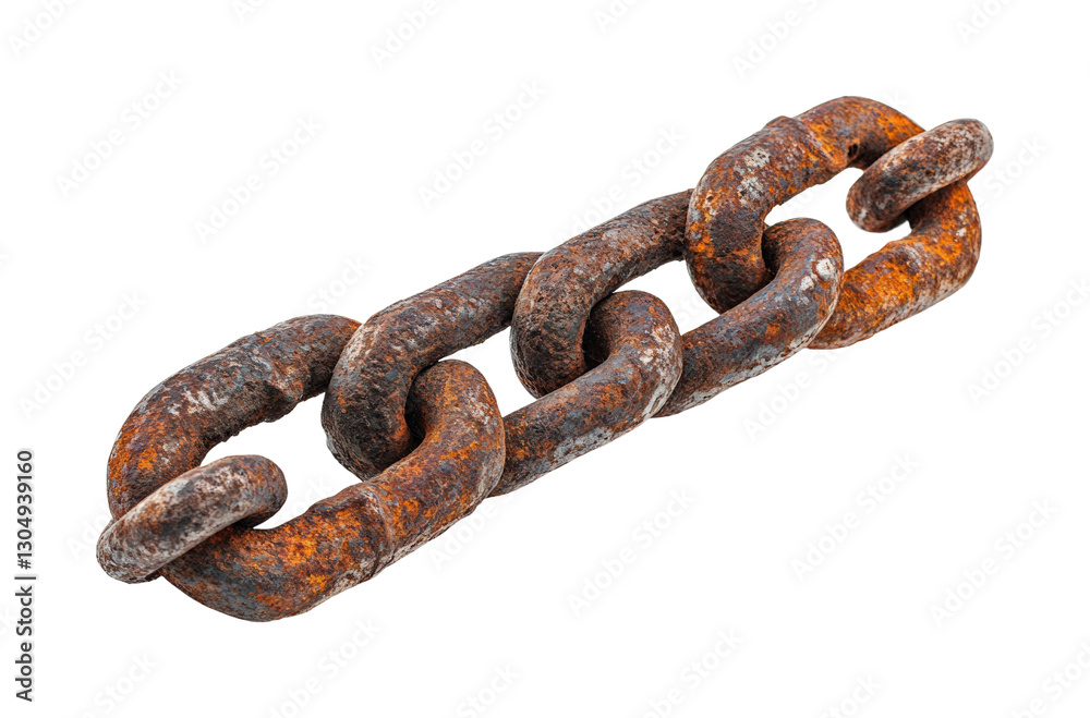 Industrial metal chain link installation isolated on transparent ...