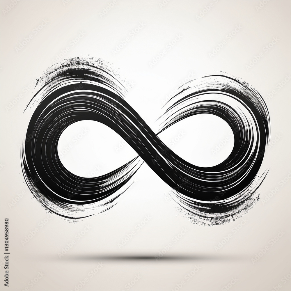 Stylized infinity symbol created with a bold brush stroke, conveying ...