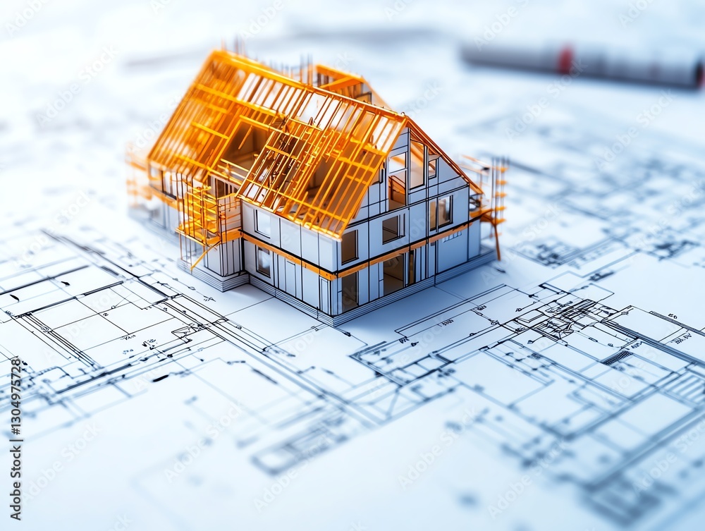 Building development blueprint, architectural diagram, floor plans ...