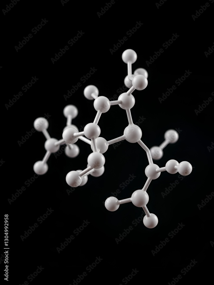 pentachlorophenol molecule 3d, molecular structure, ball and stick ...