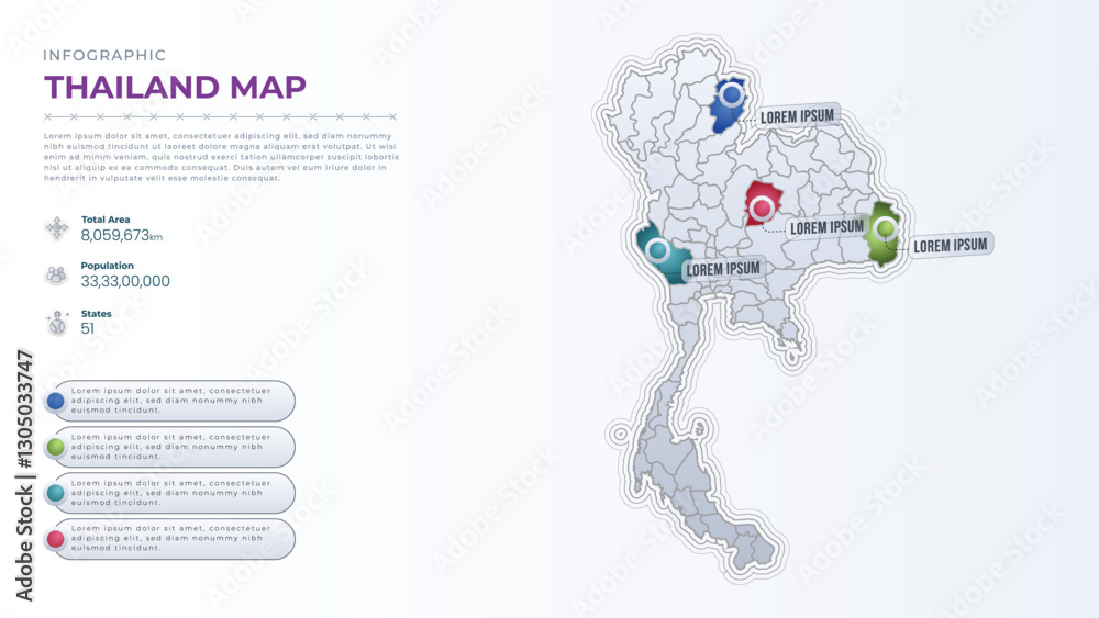 Total Area, Papulation, States & More Detailed Infographic Map of ...