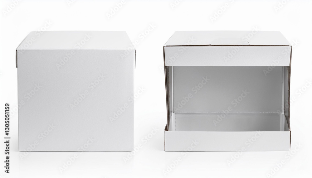 white blank paper box with clear plastic window to display product 3d ...