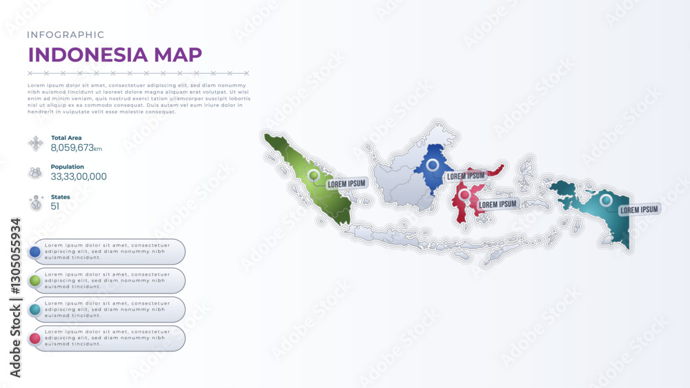 Total Area, Papulation, States & More Detailed Infographic Map of ...
