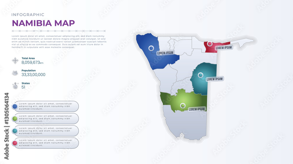 Total Area, Papulation, States & More Detailed Infographic Map of ...