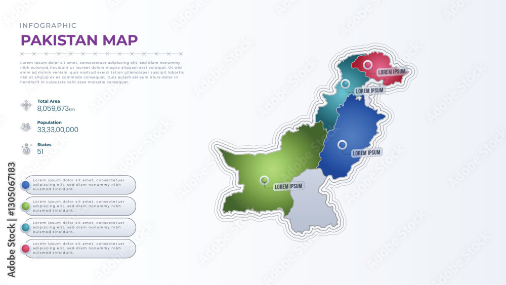 Total Area, Papulation, States & More Detailed Infographic Map of ...