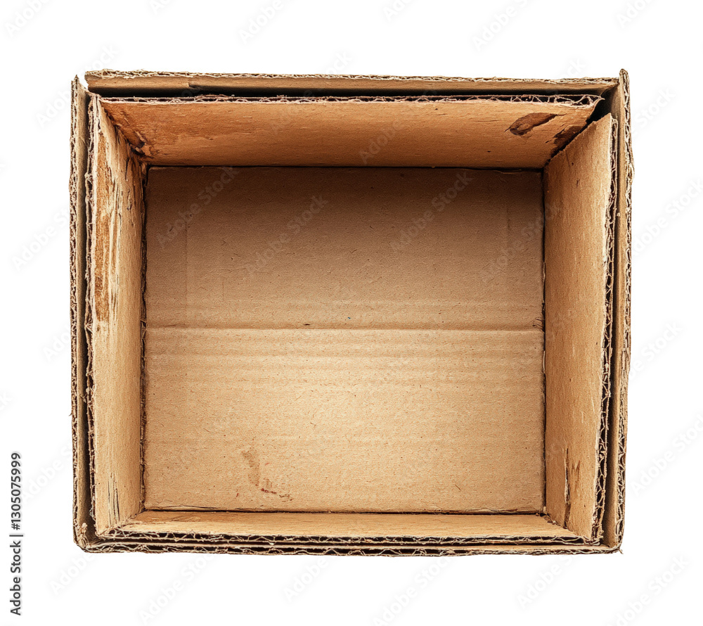 Cardboard box home still life recycling focus isolated on transparent ...