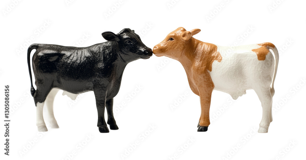 Cows interacting farm rural side isolated on transparent background png ...