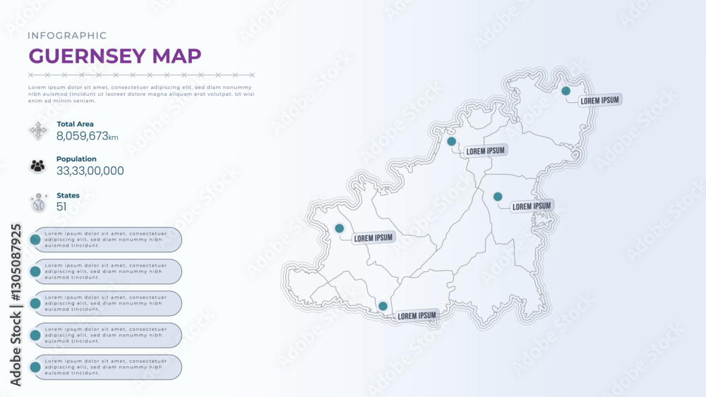 Total Area, Papulation, States & More Detailed Infographic Map of ...