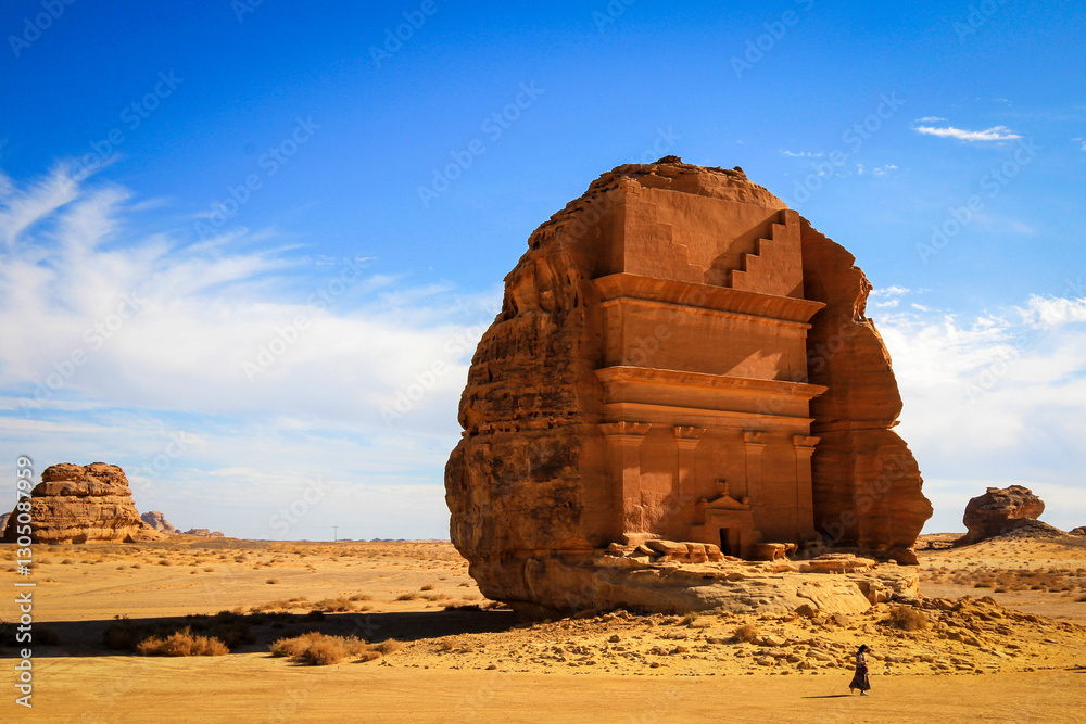 Tomb of Lihyan, son of Kuza, aka Qasr Al Farid, ancient city of Hegra ...