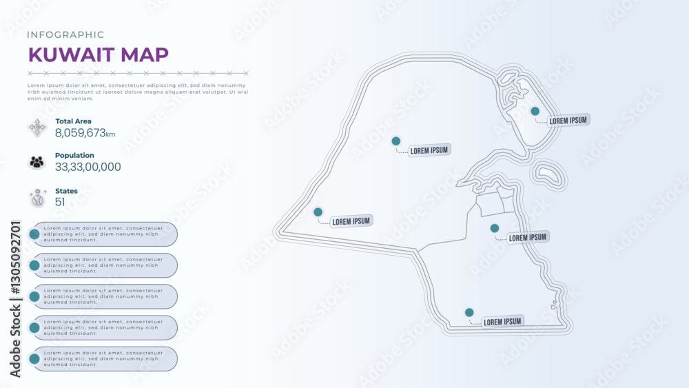 Vector de Stock Total Area, Papulation, States & More Detailed ...