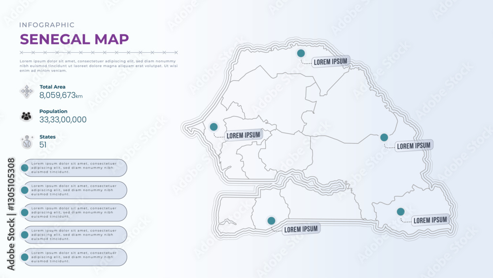 Total Area, Papulation, States & More Detailed Infographic Map of ...