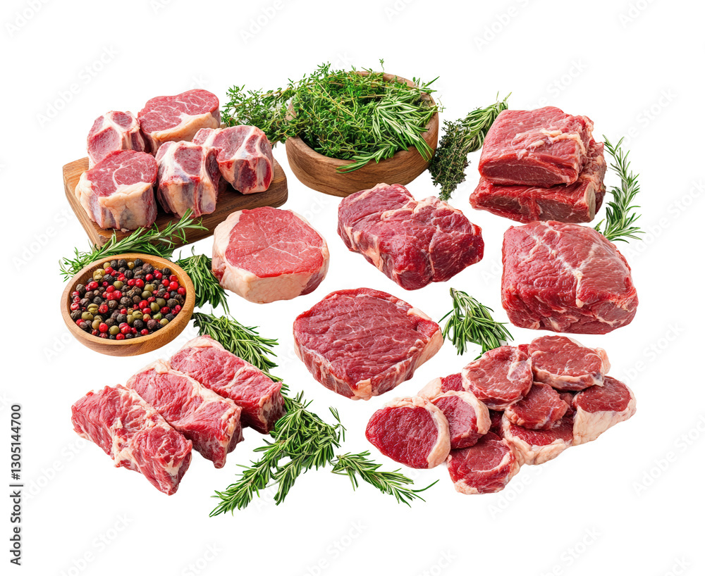 Mastering beef cuts for perfect grilling isolated on transparent ...