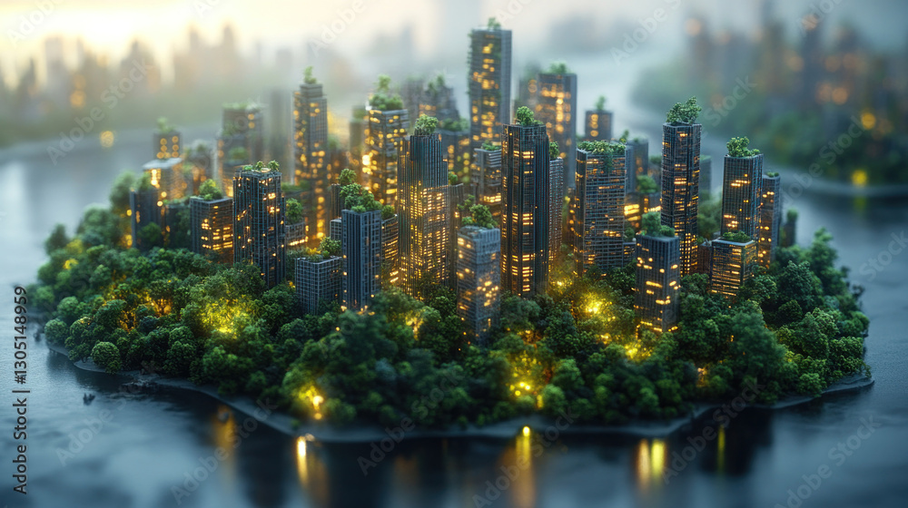 Eco-friendly AI-powered engineers designing carbon-absorbing smart ...